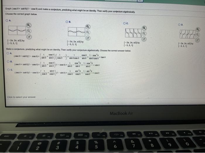 Solved Graph (cccotexi-cosand make a conjecture, predicting | Chegg.com