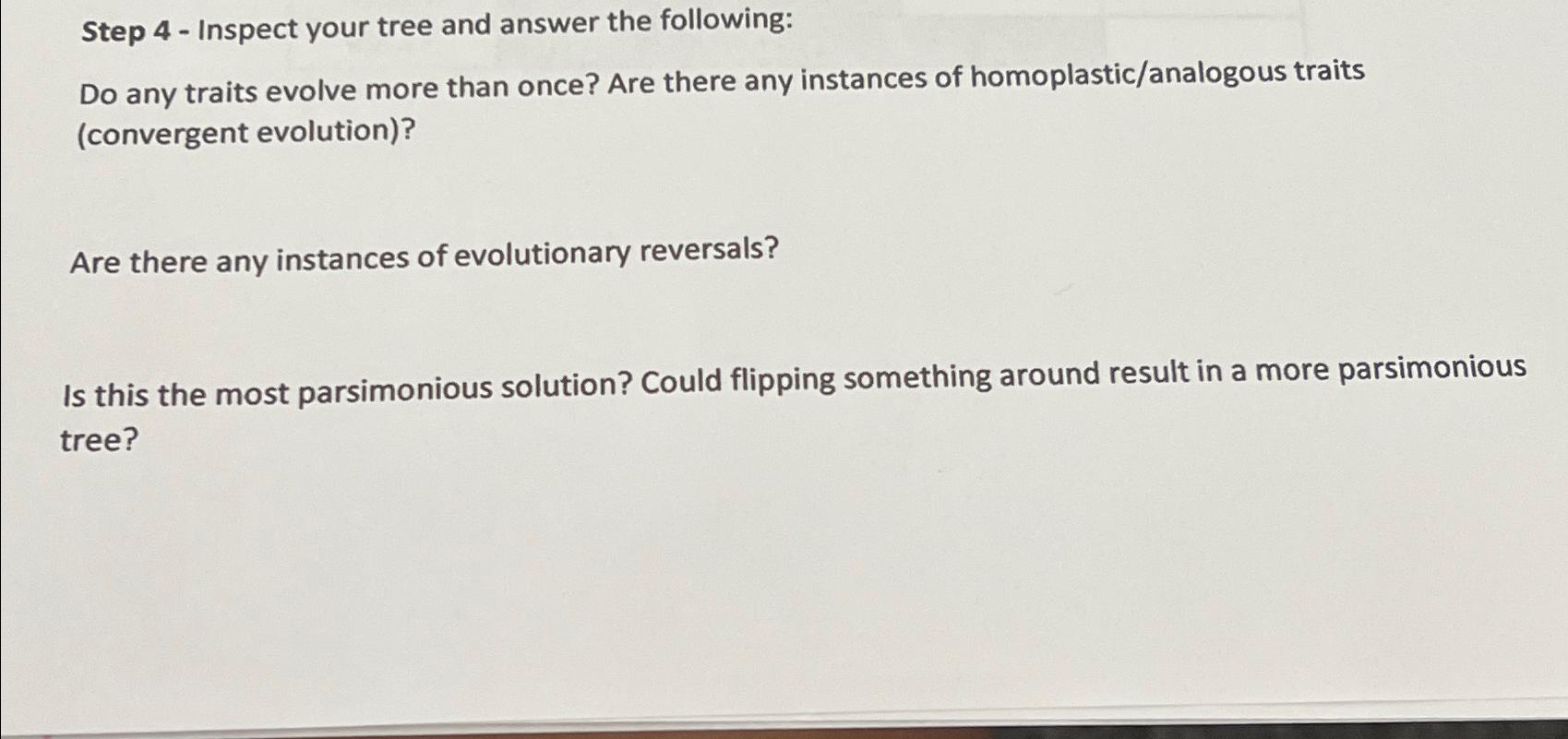 Solved Step 4 - ﻿Inspect your tree and answer the | Chegg.com