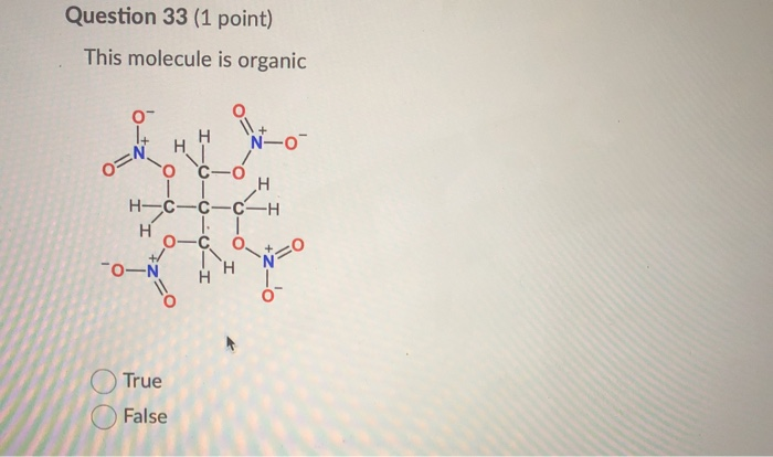 Solved Question 33 (1 point) This molecule is organic 0 NHH | Chegg.com