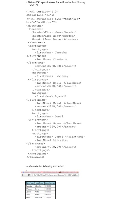 Solved 1. Write a CSS specifications that will render the | Chegg.com