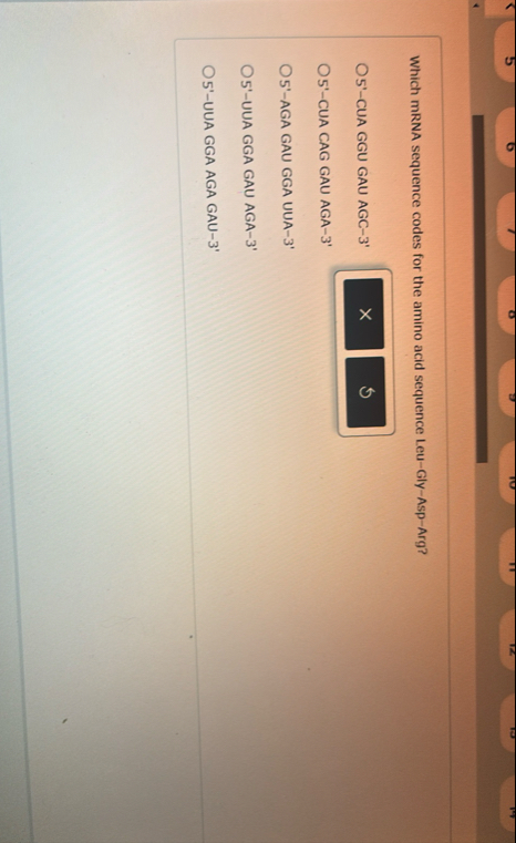 Solved Which mRNA sequence codes for the amino acid sequence | Chegg.com