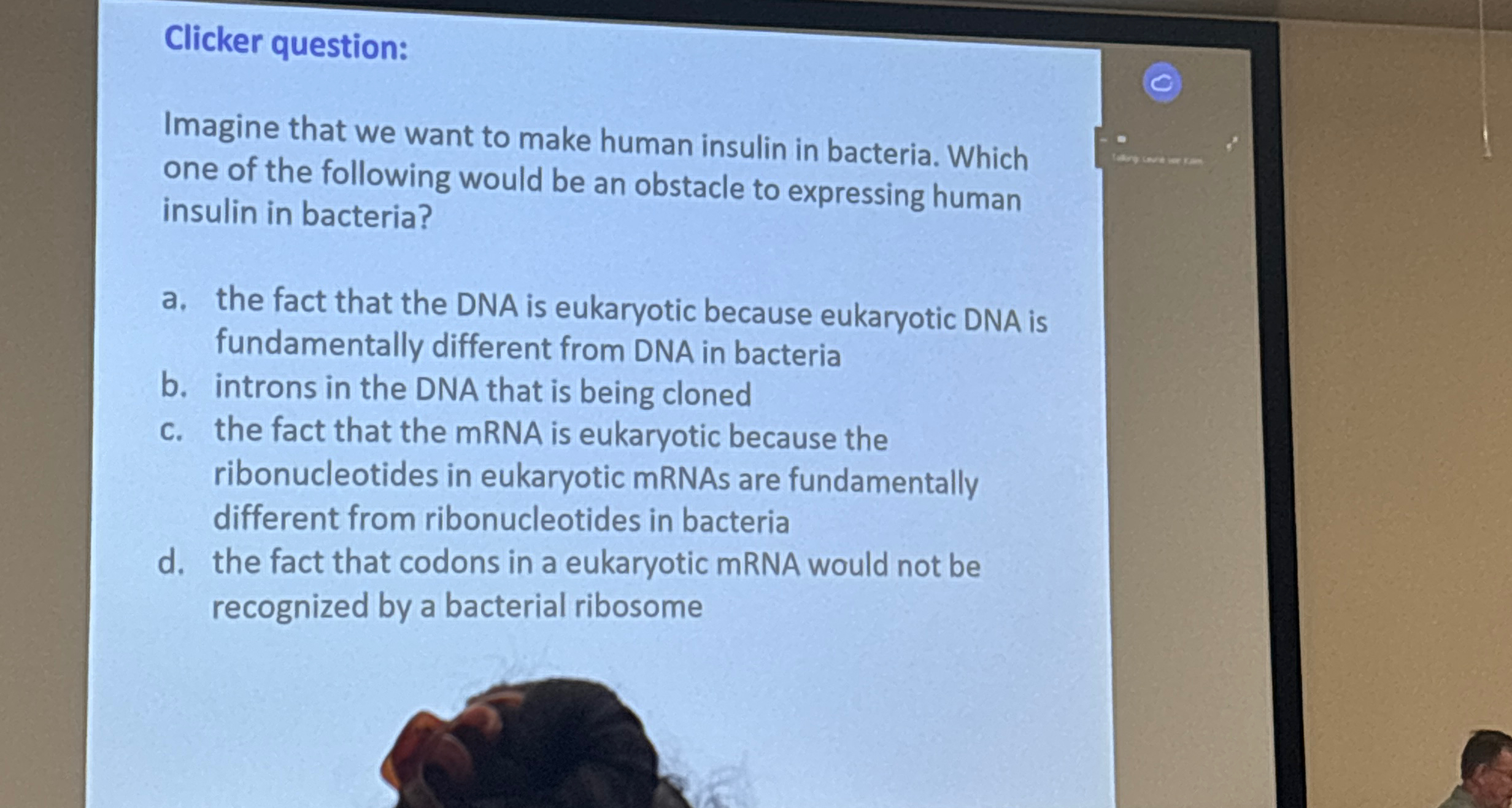 Solved Clicker question:Imagine that we want to make human | Chegg.com