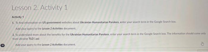 Solved In Class Assignment - Lesson 2 Activities. Start a | Chegg.com