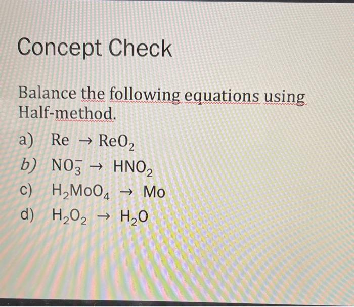 Solved Concept Check Balance the following equations using | Chegg.com Solved Concept Check Balance the following equations using | Chegg.com