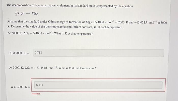 Solved The Decomposition Of A Generic Diatomic Element In