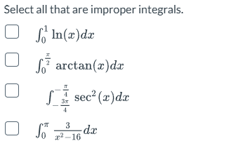 Solved Select all that are improper | Chegg.com