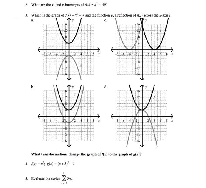 Solved 2. What are the x - and y-intercepts of f(x)=x2−49 ? | Chegg.com