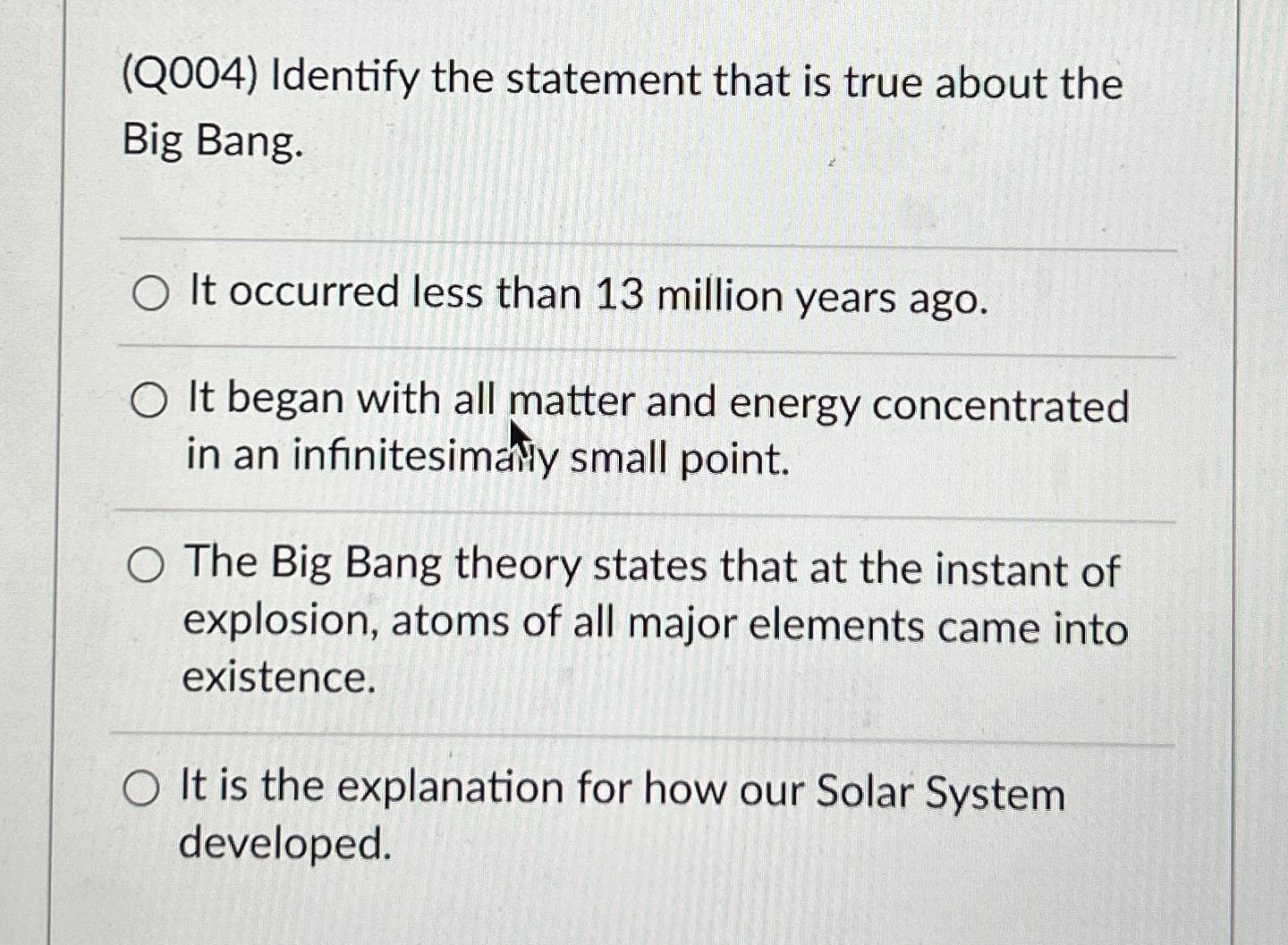 Solved (Q004) ﻿Identify the statement that is true about the | Chegg.com