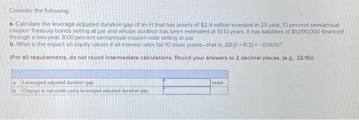 Solved Consider the following. a. Calculate the | Chegg.com