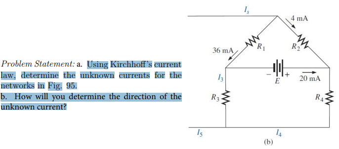 Solved Problem Statement: a. ﻿Using Kirchhoff's current law, | Chegg.com