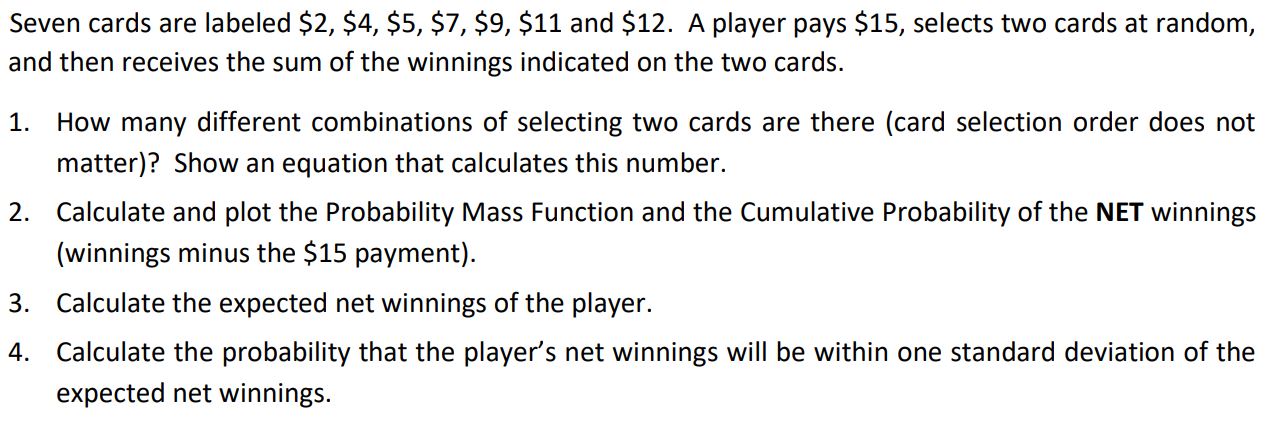 Solved Seven cards are labeled $2,$4,$5,$7,$9,$11 ﻿and $12. | Chegg.com