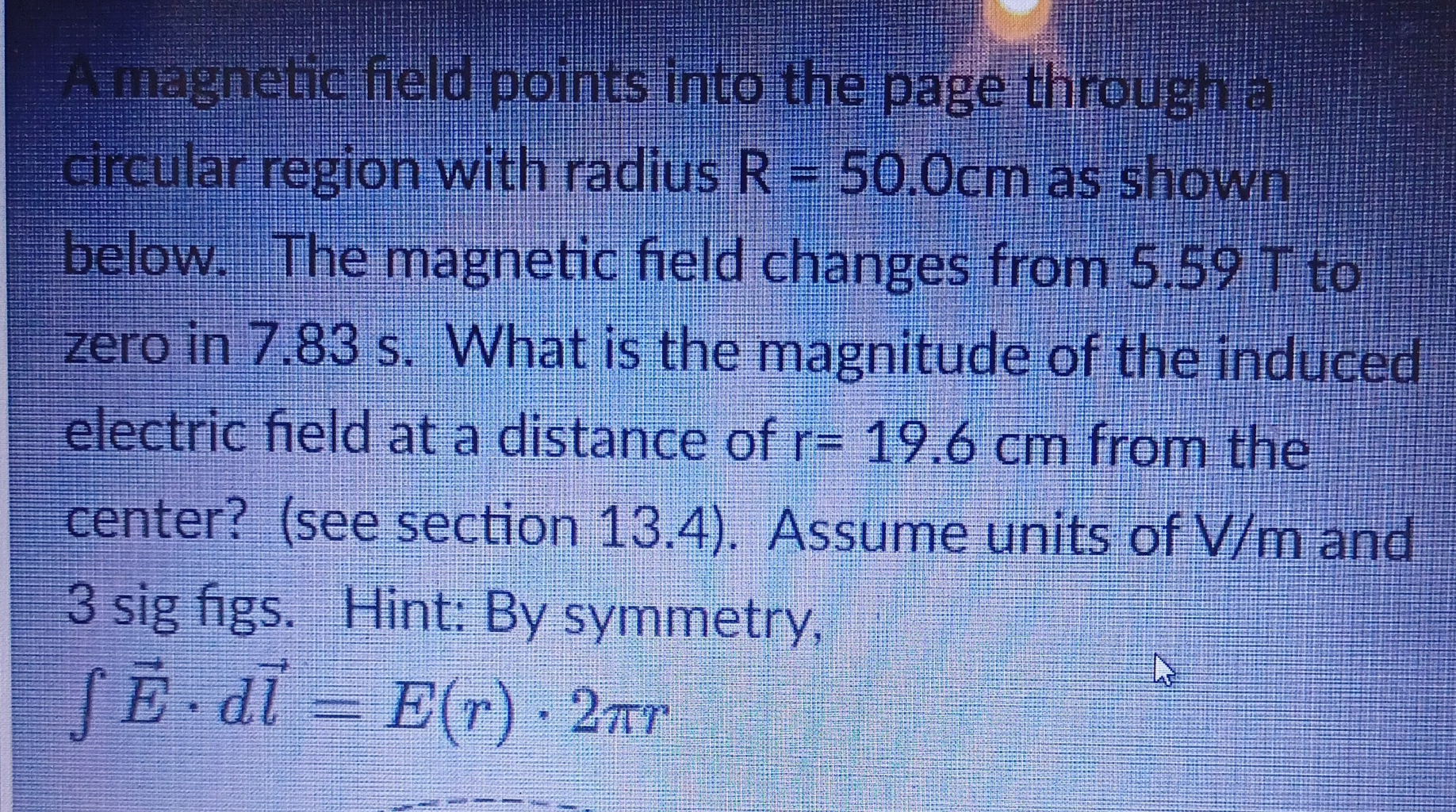 Solved A magnetic field points into the page through a | Chegg.com