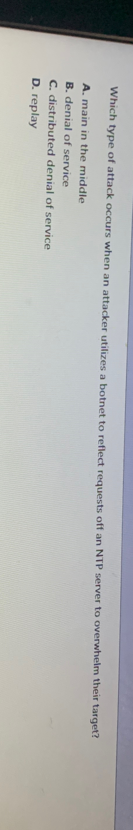 Solved Which type of attack occurs when an attacker utilizes | Chegg.com