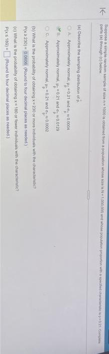 Solved parts (a) through (c) balow (a) Describe the sampling | Chegg.com