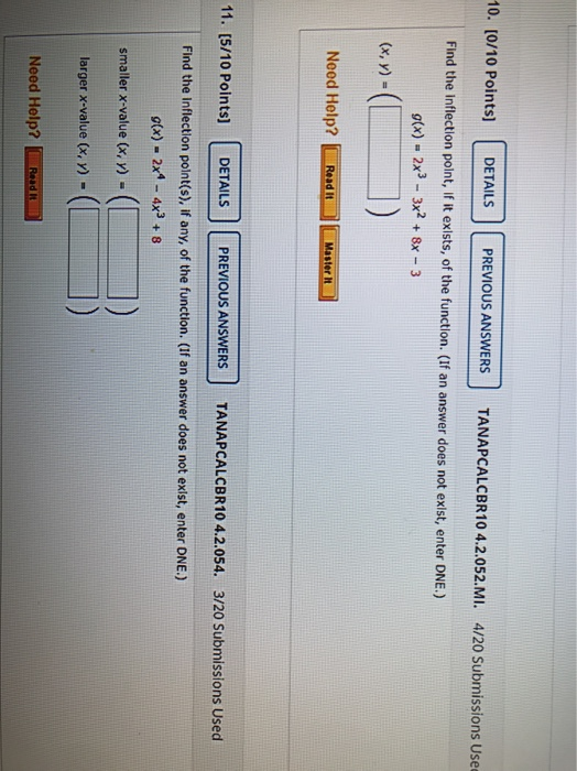 Solved 10. [0/10 Points] DETAILS PREVIOUS ANSWERS | Chegg.com