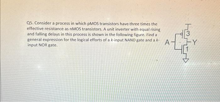 Q5. Consider a process in which pMOS transistors have | Chegg.com
