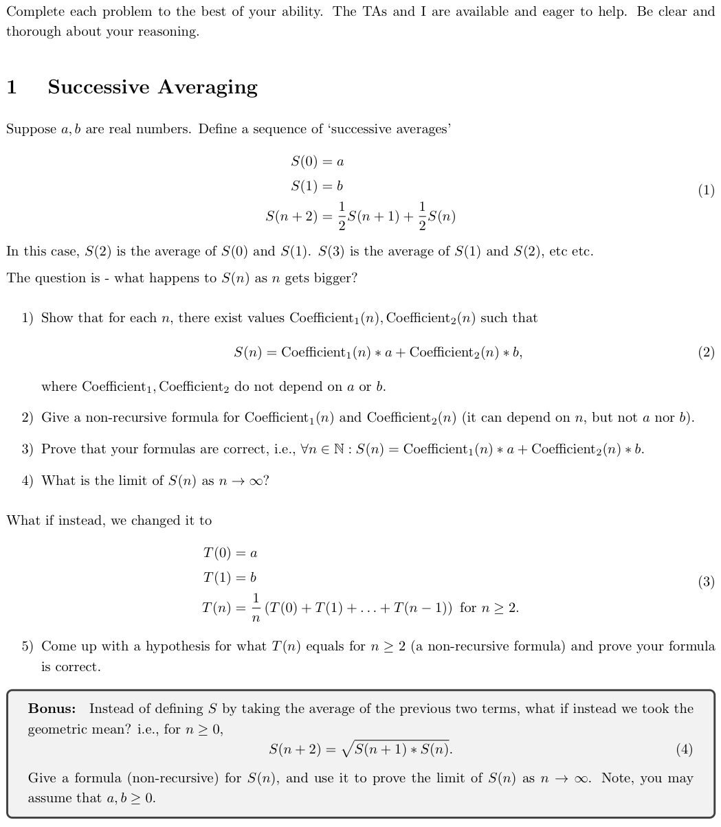 Solved Complete each problem to the best of your ability. | Chegg.com