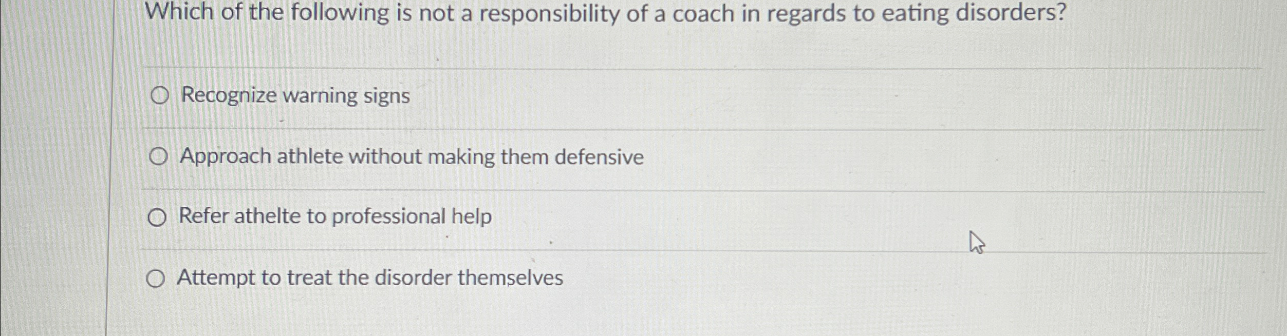 Solved Which of the following is not a responsibility of a | Chegg.com