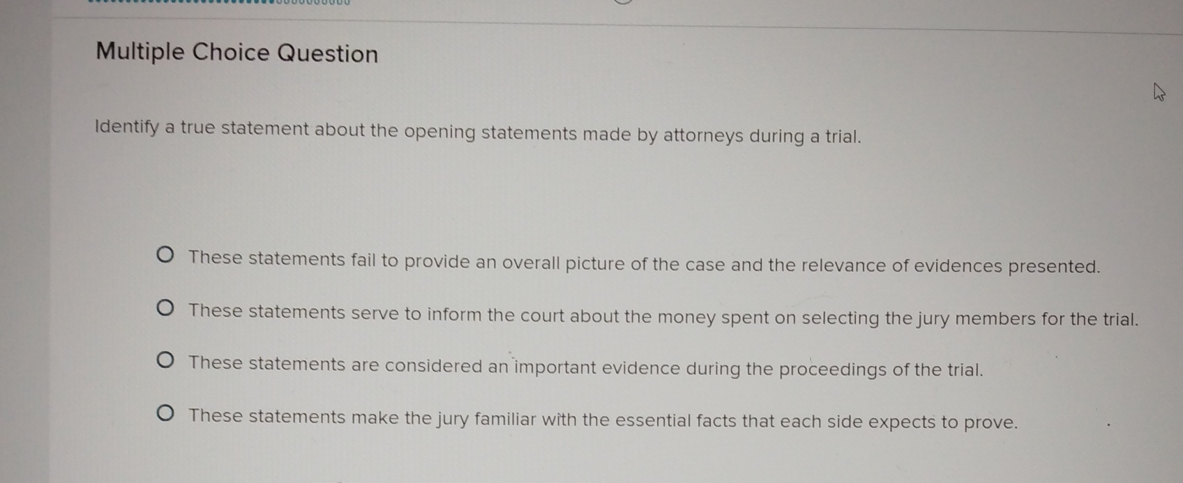 Solved Multiple Choice QuestionIdentify a true statement | Chegg.com