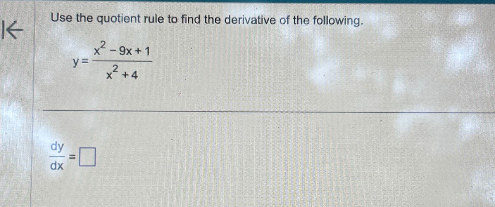 Solved Use the quotient rule to find the derivative of the | Chegg.com