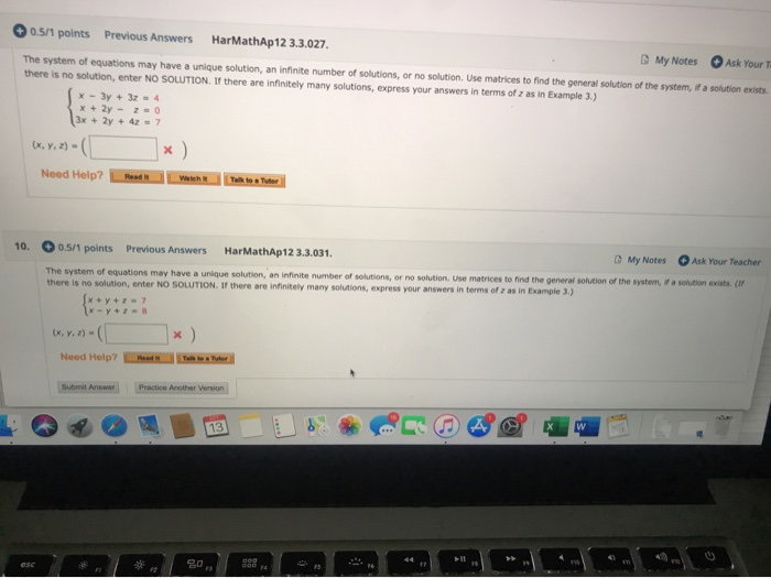 Solved 0.5/1 points Previous Answers HarMathAp12 3.3.027. | Chegg.com