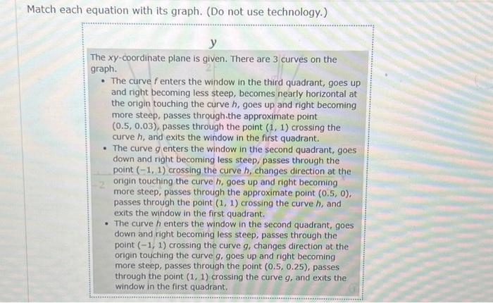 Solved Match each equation with its graph. (Do not use | Chegg.com