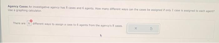 Solved Agency Cases An investigative agency has 8 cases and | Chegg.com