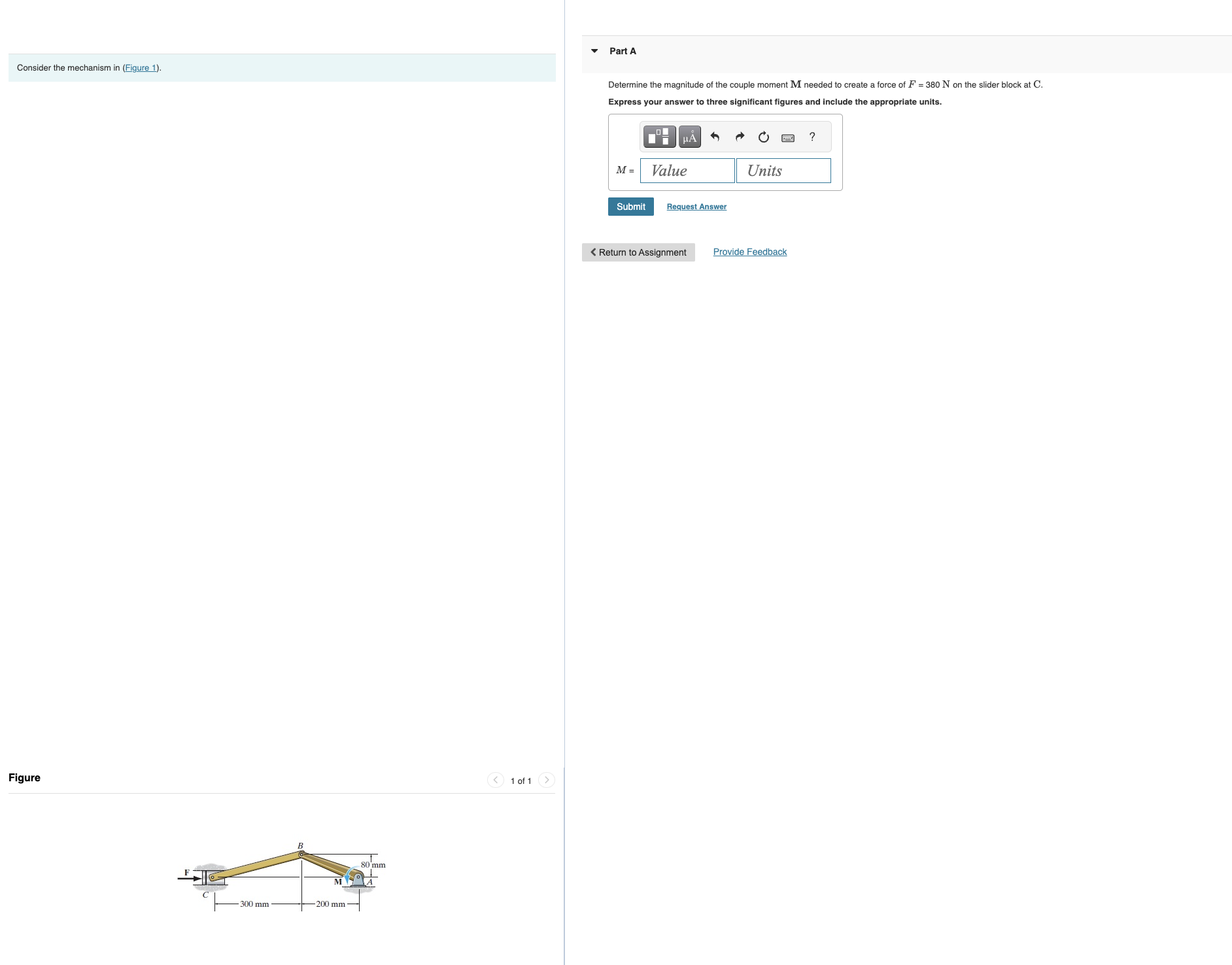 Solved Determine the magnitude of the couple moment M | Chegg.com