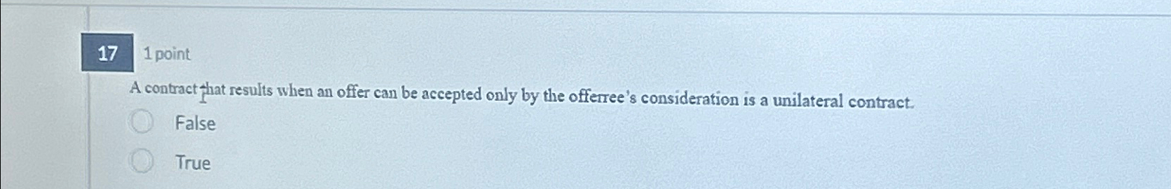 Solved 171 ﻿pointA contract that results when an offer can | Chegg.com