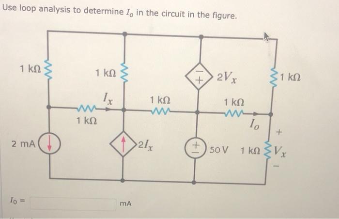 Solved Use loop analysis to determine I, in the circuit in | Chegg.com