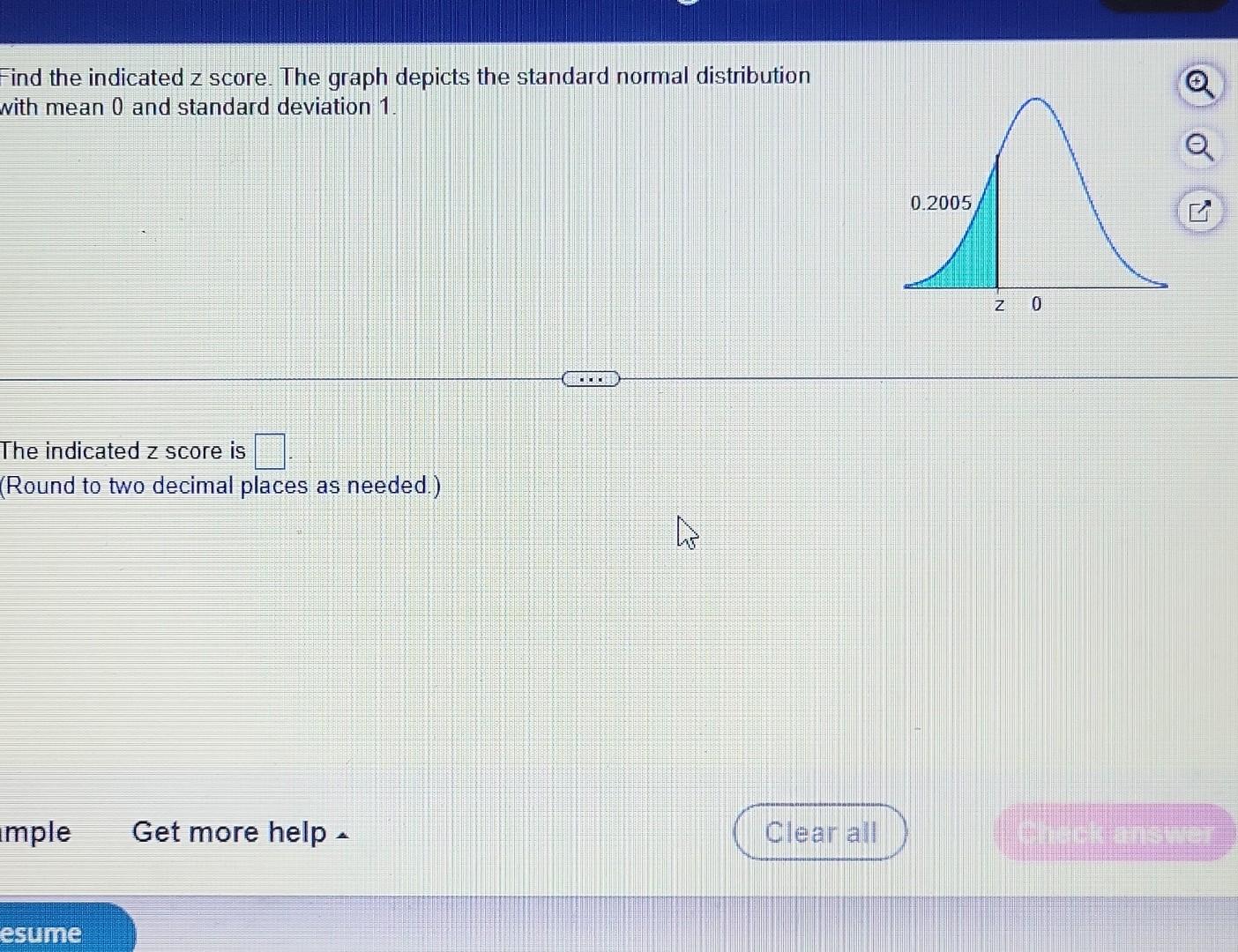 Solved Find the indicated z score. The graph depicts the | Chegg.com