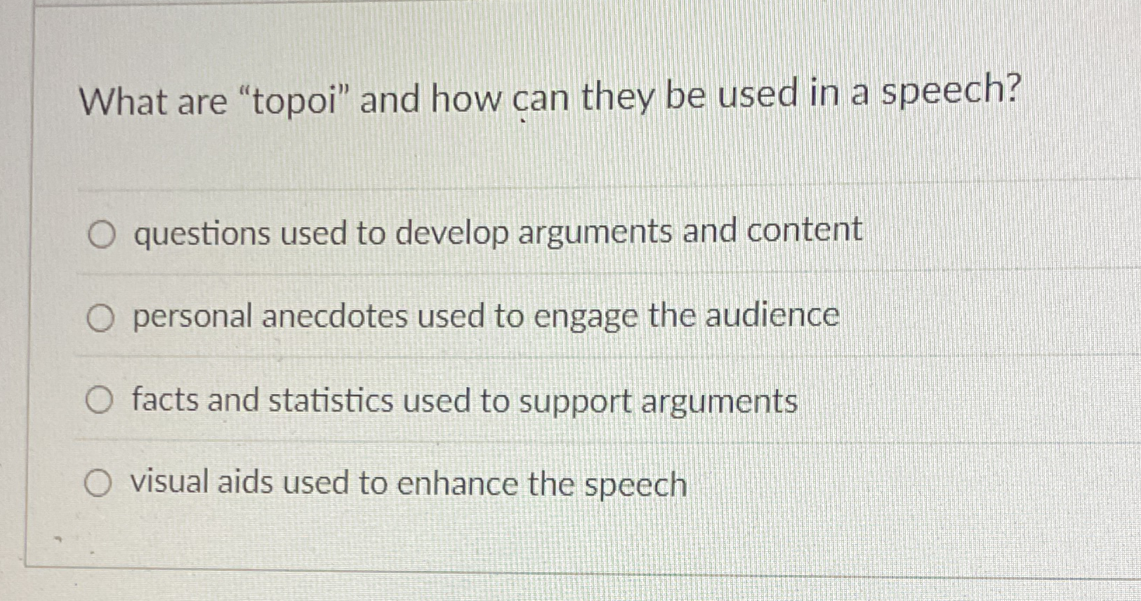 Solved What are "topoi" and how can they be used in a | Chegg.com