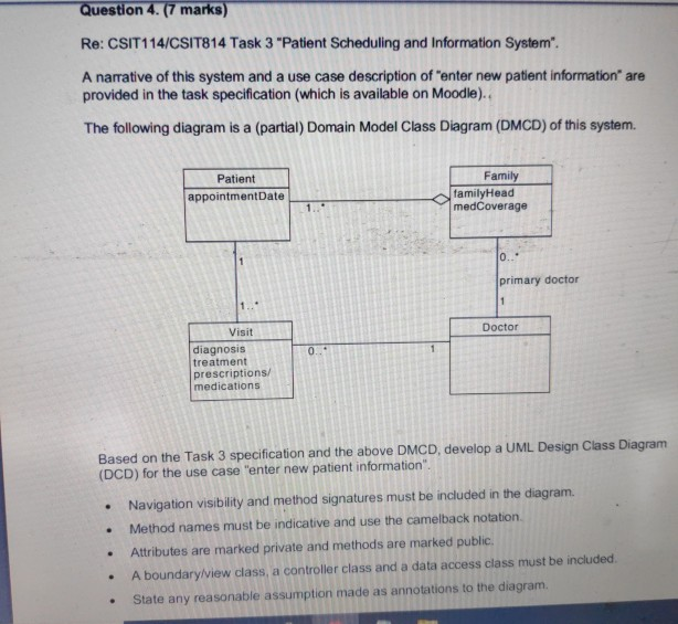 Solved Question 4. (7 marks) Re: CSIT114/CSIT814 Task 3 | Chegg.com