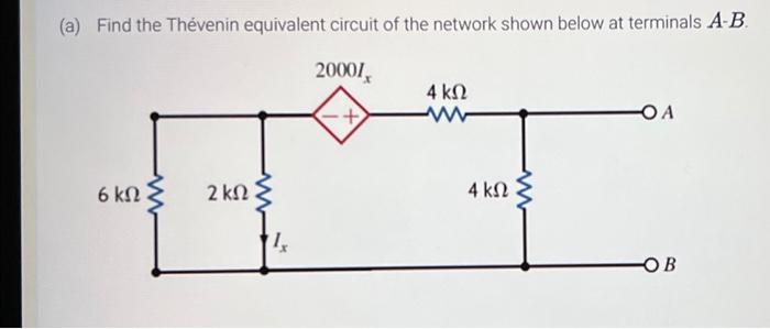 Solved (a) Find the Thévenin equivalent circuit of the | Chegg.com