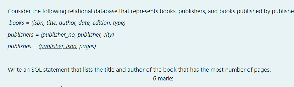 Solved Consider the following relational database that | Chegg.com