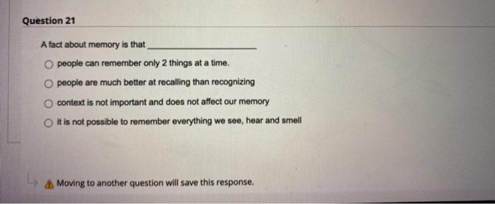 Solved A fact about memory is that people can remember only | Chegg.com