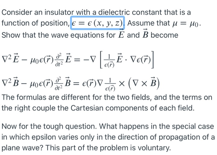 Dielectric Constant Equation