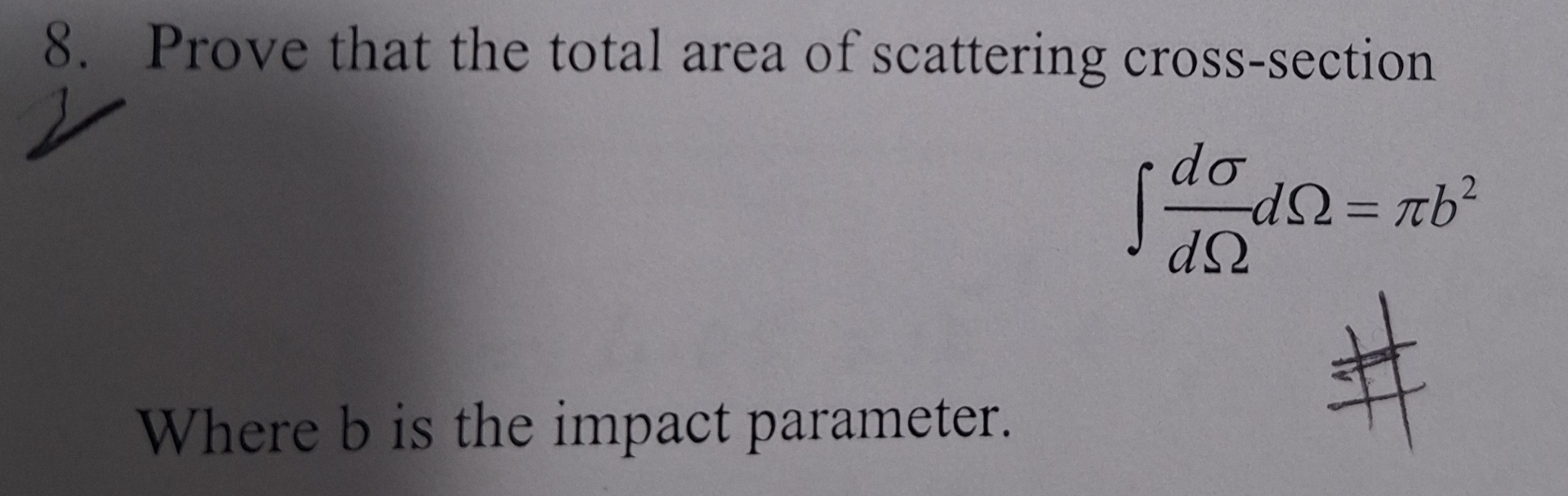 Solved Prove that the total area of scattering | Chegg.com