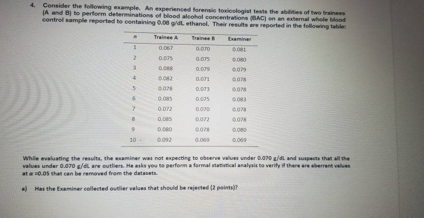 Solved 4. Consider the following example. An experienced | Chegg.com