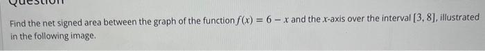 Solved Find the net signed area between the graph of the | Chegg.com
