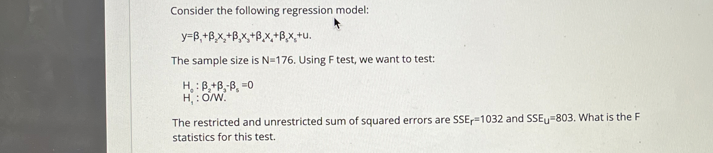 Solved Consider the following regression | Chegg.com