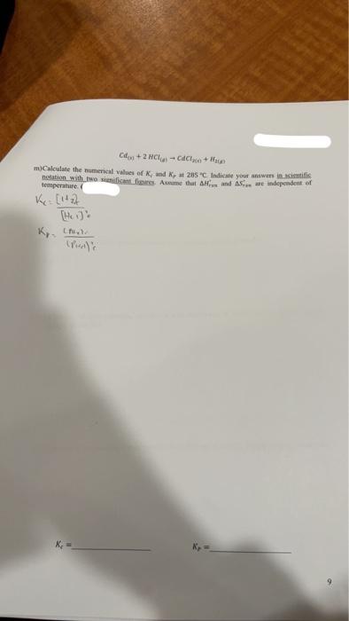 Cit(n)+2HCl(a)+CdCl(2)+H3(a) muCalculate the | Chegg.com