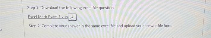 Solved Step 1: Download the following excel file question. | Chegg.com