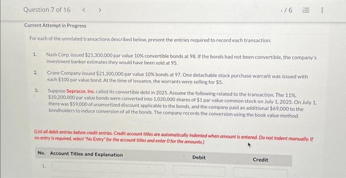 Solved For each of the unrelated transactions described | Chegg.com