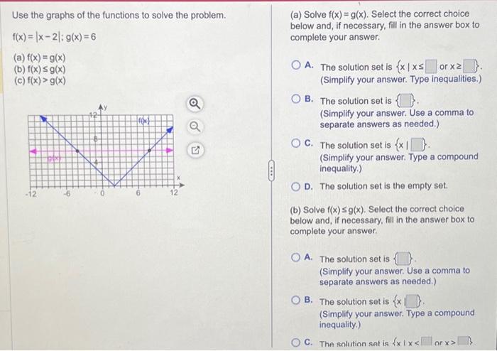 Solved Use the graphs of the functions to solve the problem. | Chegg.com