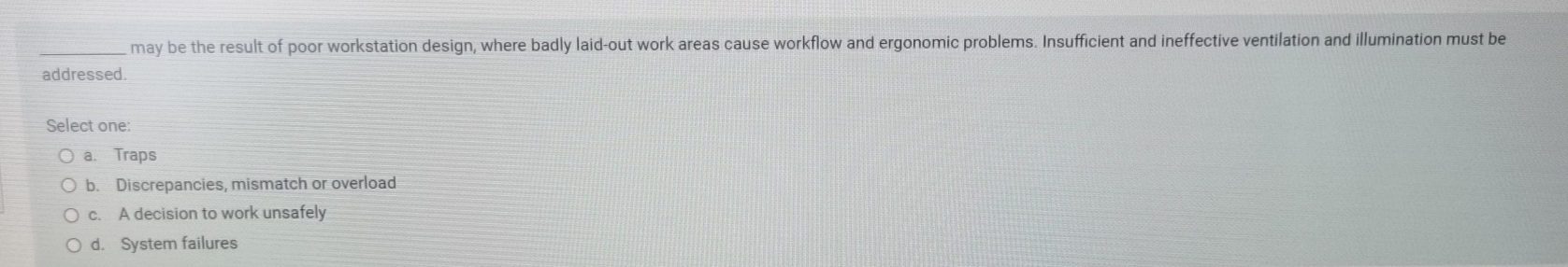 Solved q, ﻿may be the result of poor workstation design, | Chegg.com