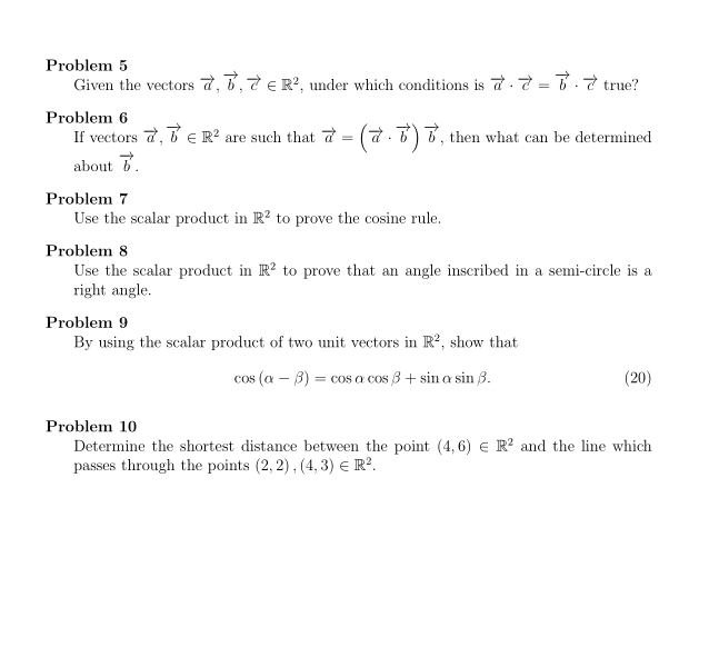Solved Given the vectors a,b,c∈R2, under which conditions is | Chegg.com