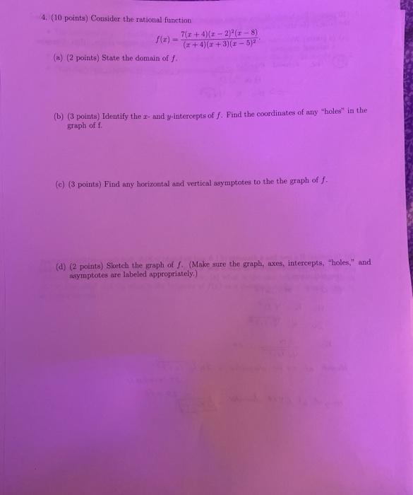 Solved 4. (10 points) Consider the rational function | Chegg.com Solved 4. (10 points) Consider the rational function | Chegg.com