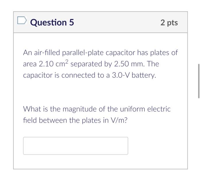 Solved An air-filled parallel-plate capacitor has plates of | Chegg.com
