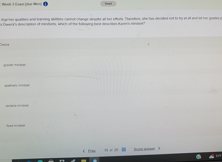 Solved Week 3 ﻿Exam [due Mon]Savedthat her qualities and | Chegg.com
